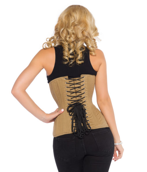 Jolie Beige Cotton Underbust Steel Boned Corset | Glamorous Corset